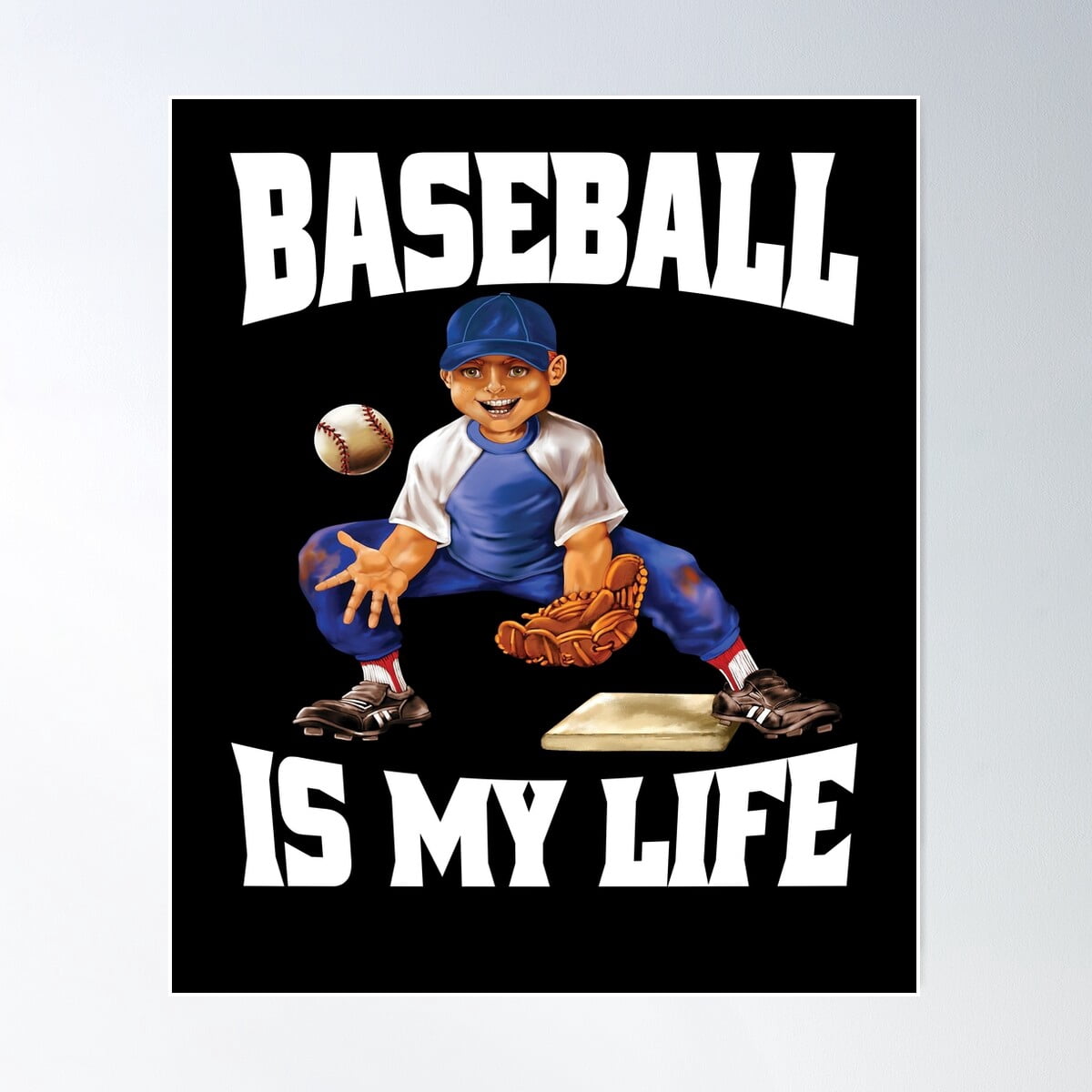 Baseball Player Sport Design Baseball Is My Life Poster Wall Art ...
