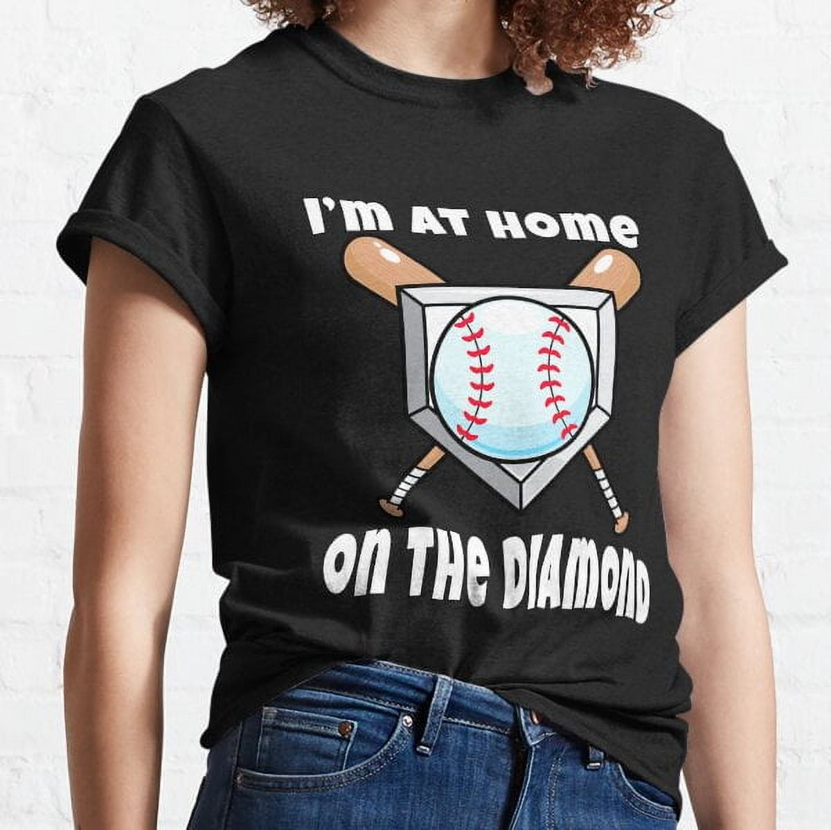 Baseball Player Sport Design I’M At Home On The Diamond Classic T-shirt ...