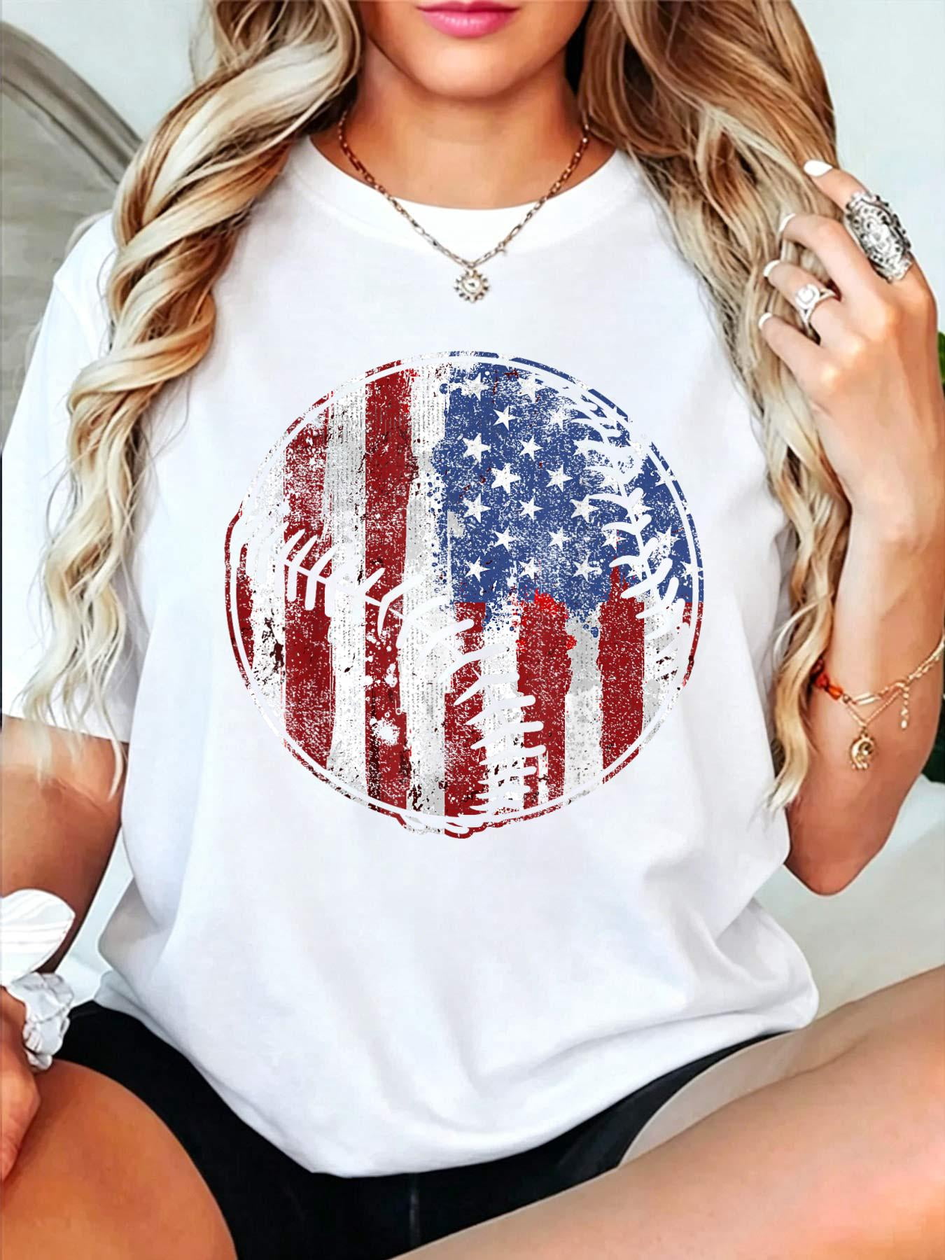 Baseball Player USA American Flag 4th of July Gift T-Shirt - Walmart.com