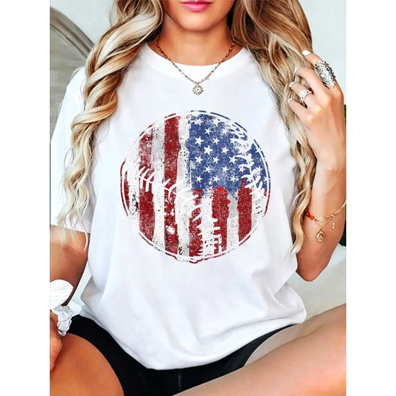 Baseball Player USA American Flag 4th of July Gift T-Shirt - Walmart.com