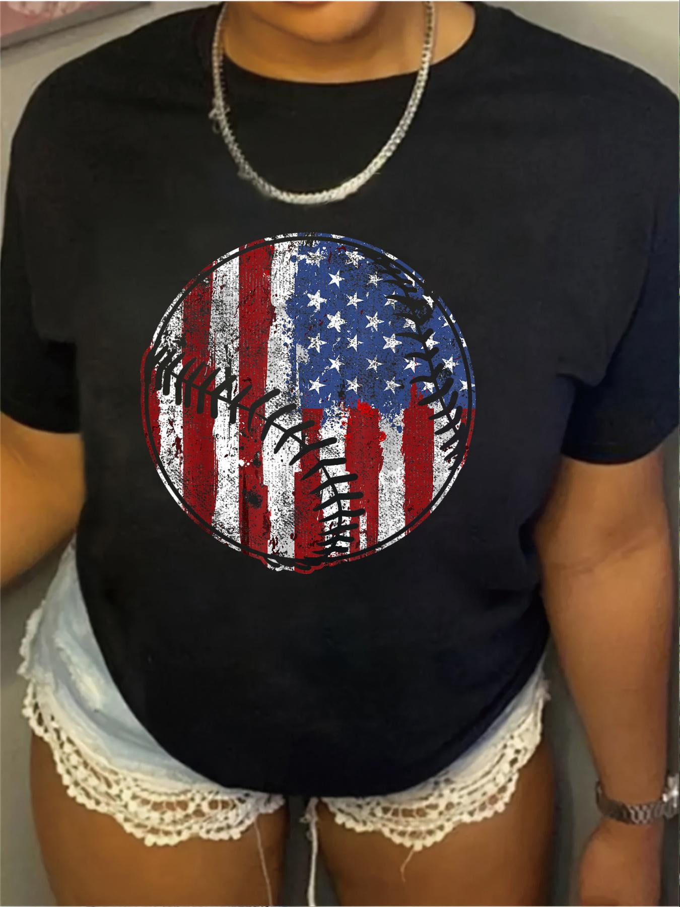 Baseball Player USA American Flag 4th of July Gift T-Shirt - Walmart.com