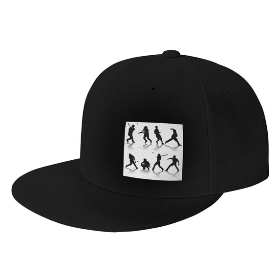 Baseball Players Flat Bill Hats for Men Snapback Skull Skateboard Hats ...