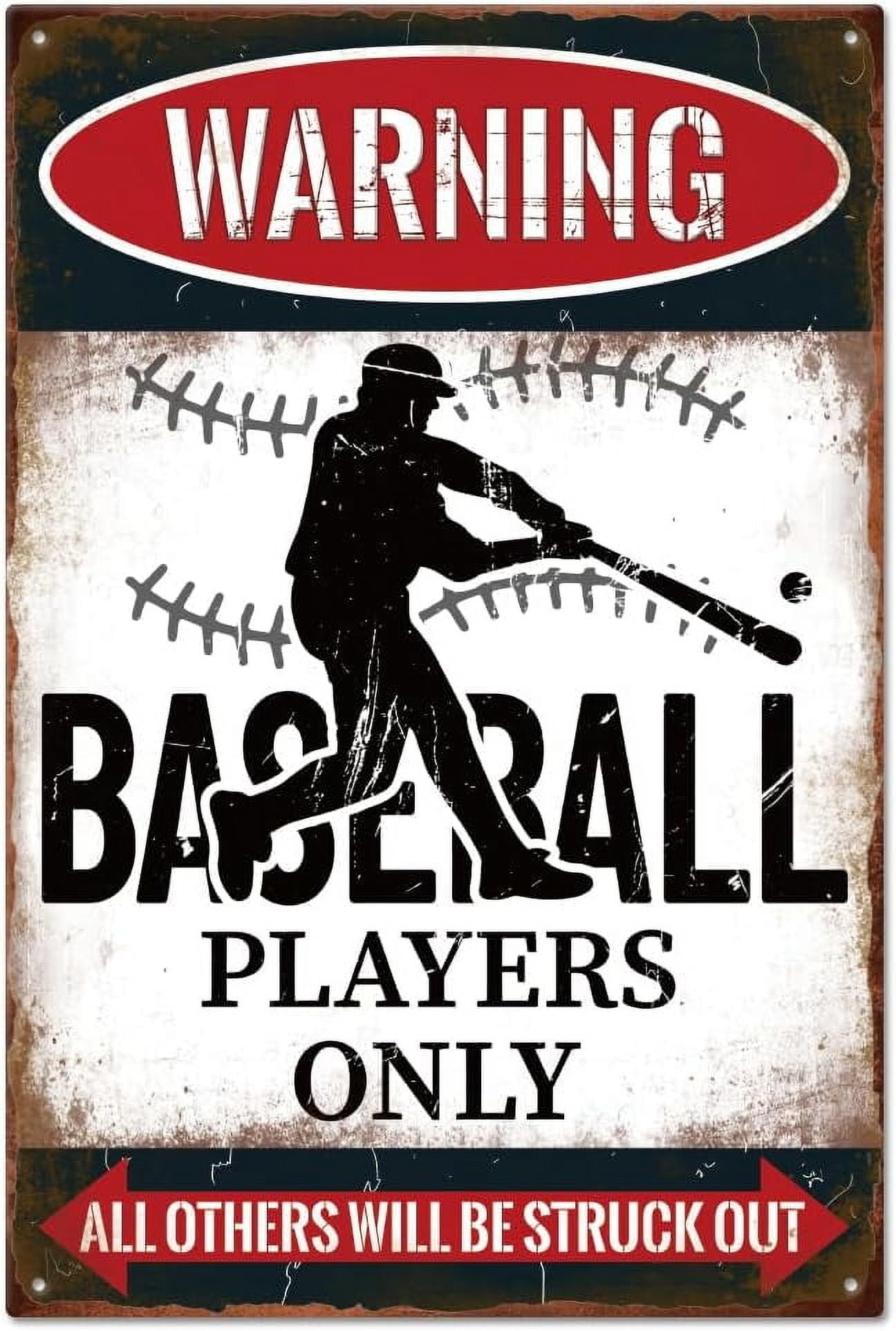 "Baseball Players Only" Vintage Metal Baseball Player Warning Tin Sign ...