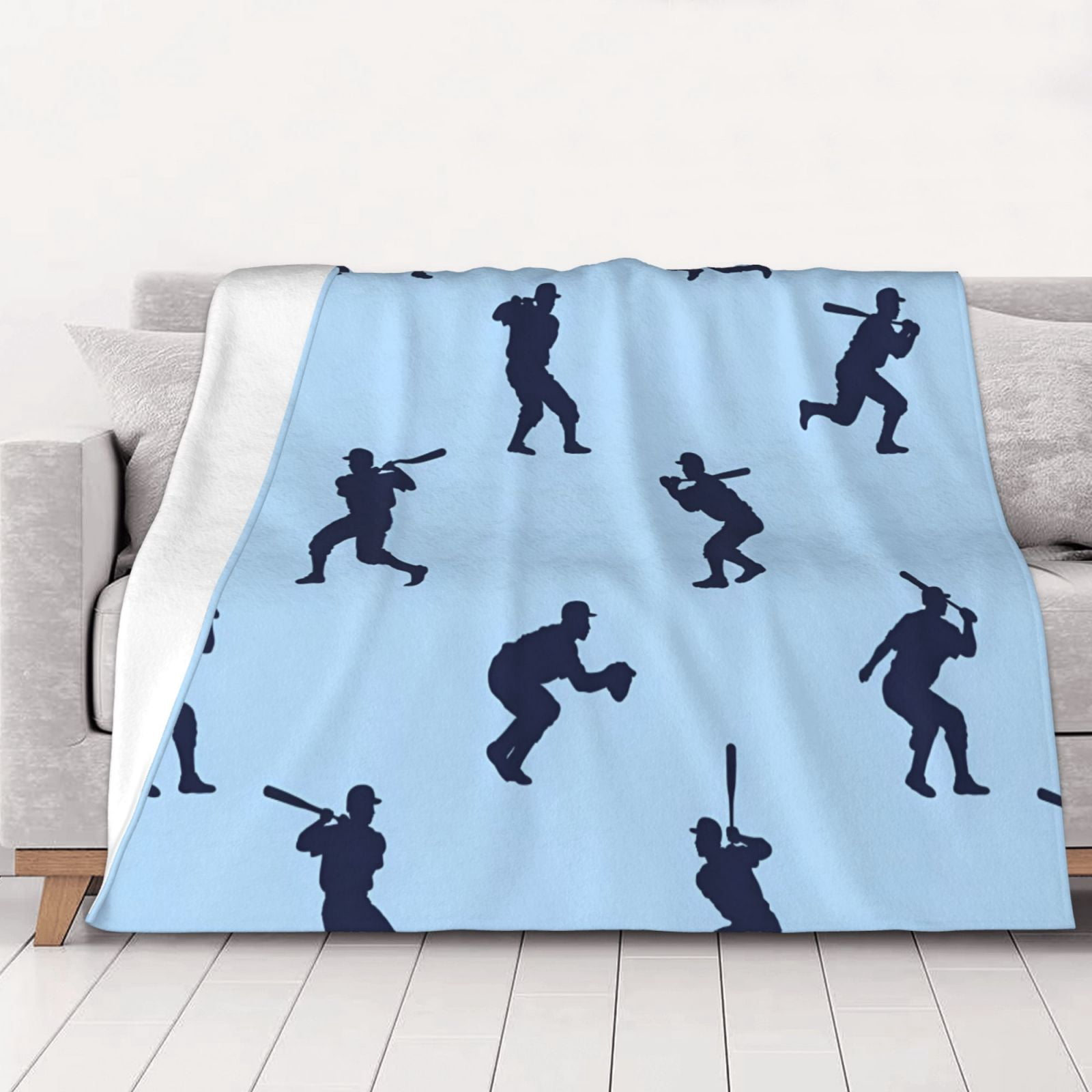 Baseball Players Throws Blanket Fleece Soft Cozy Warm Plush for Travel ...