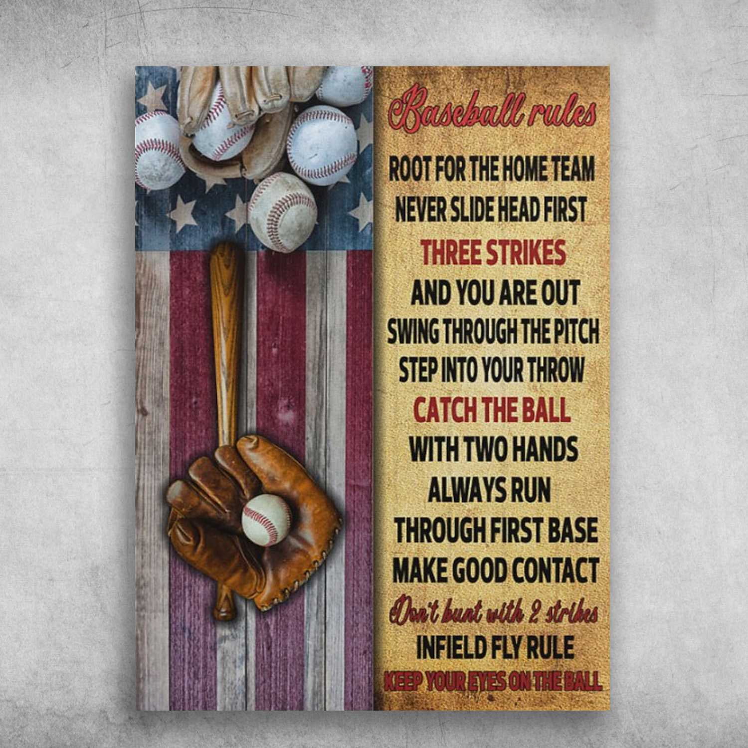 Baseball Poster, Baseball Rules, Root For The Home Team, Never Slide ...