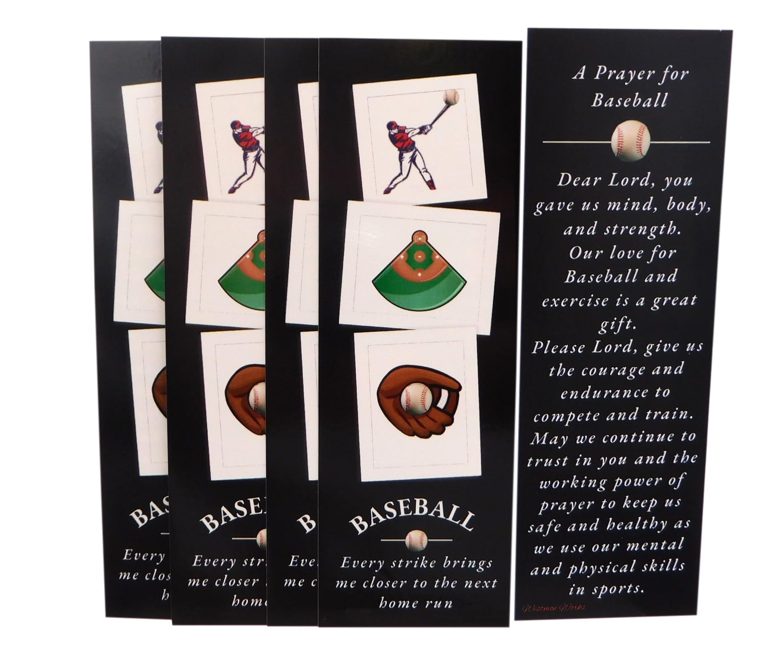 Baseball Prayer Bookmark Bulk Pack with Holy Card on Back Inspirational ...