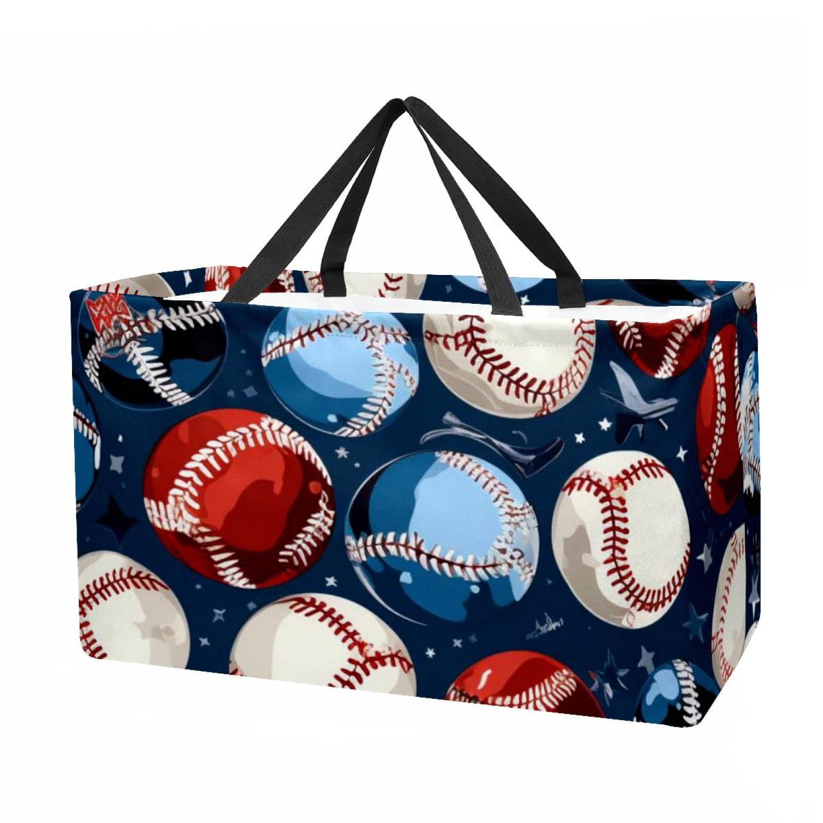 Baseball Premium Oxford Cloth Picnic Basket - Reusable, Foldable, Large ...
