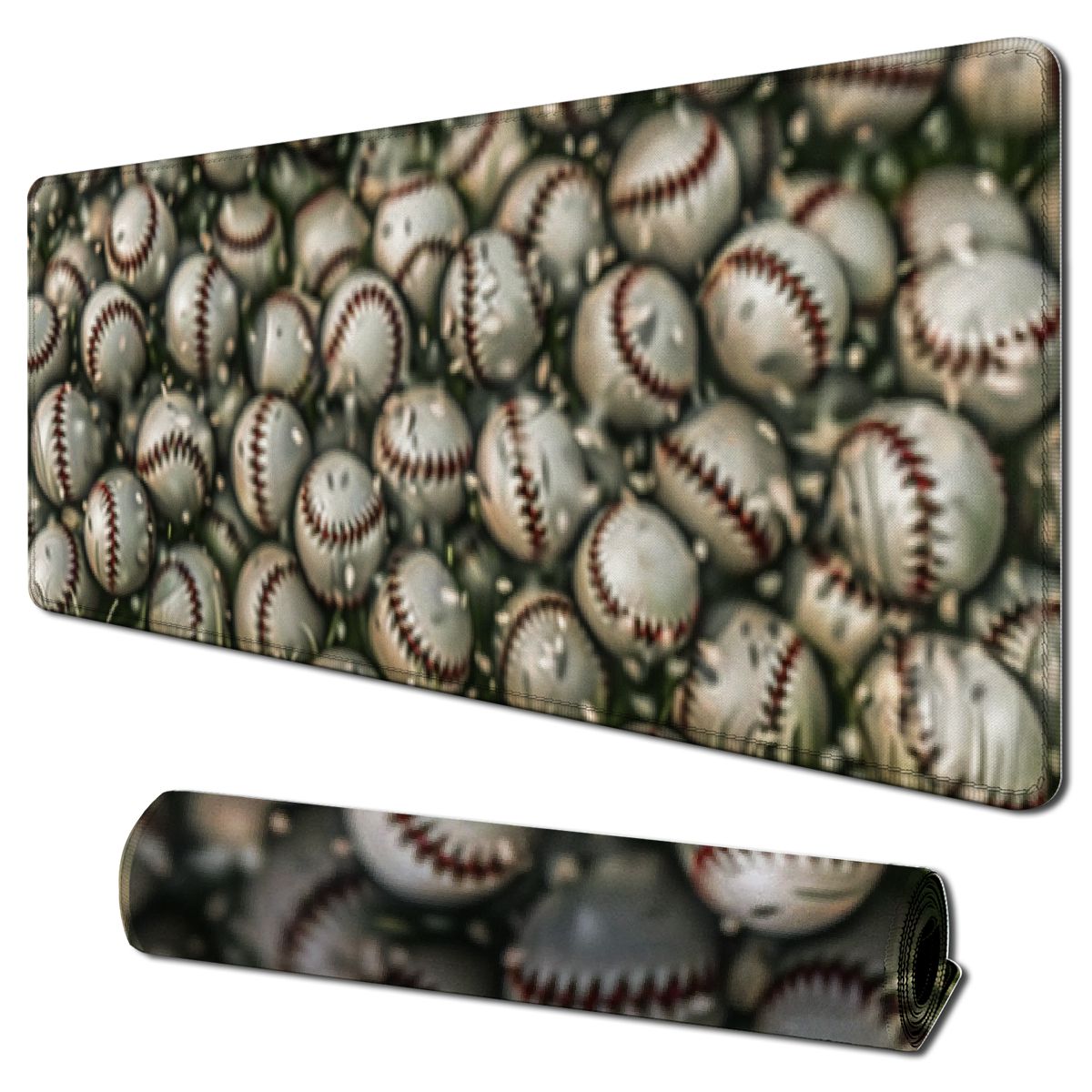 Baseball Print Extended Gaming Mouse Pad Large Mouse Pad Keyboard Mouse ...