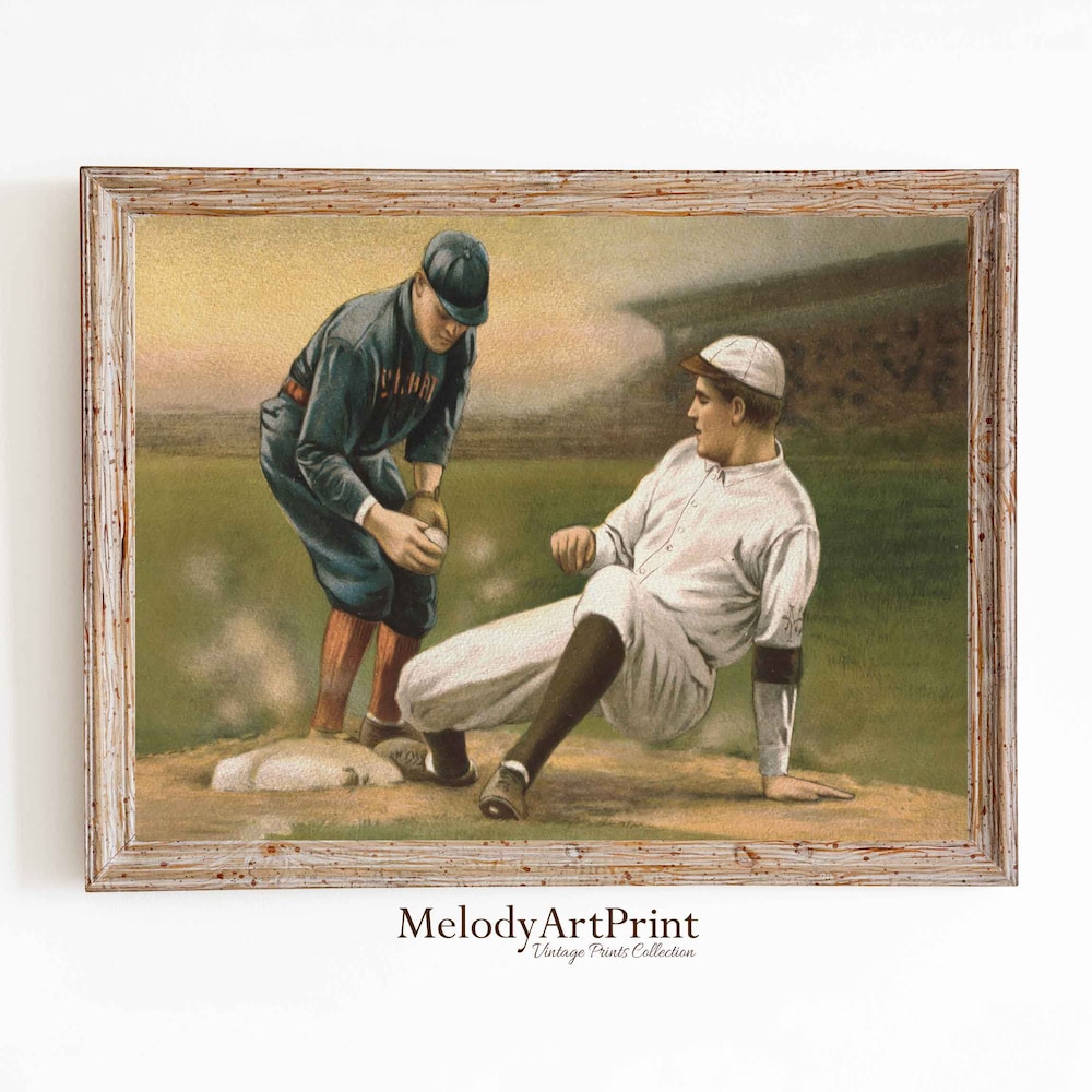Baseball Print Poster Baseball Art Vintage Baseball Wall Decor Sport ...
