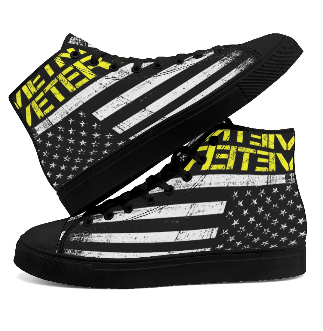 Vietnam Veterans High Top Canvas Shoes Sneakers Black Size 11.5 ...