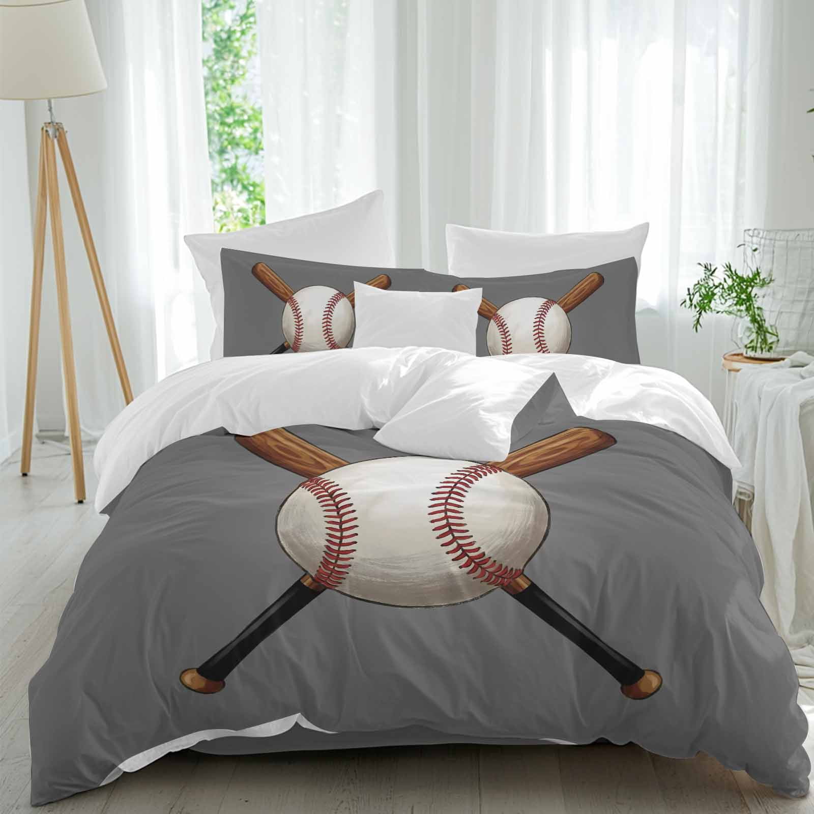 Baseball Queen Size 4 piece Duvet Cover Set,3 Comfort Bedding Set ...