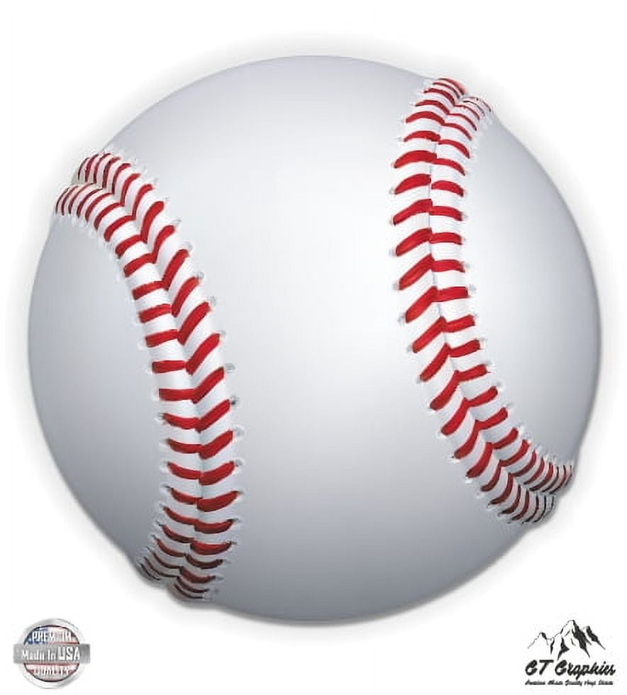 Baseball Realistic - 3" Vinyl Sticker - For Car Laptop I-Pad Phone ...