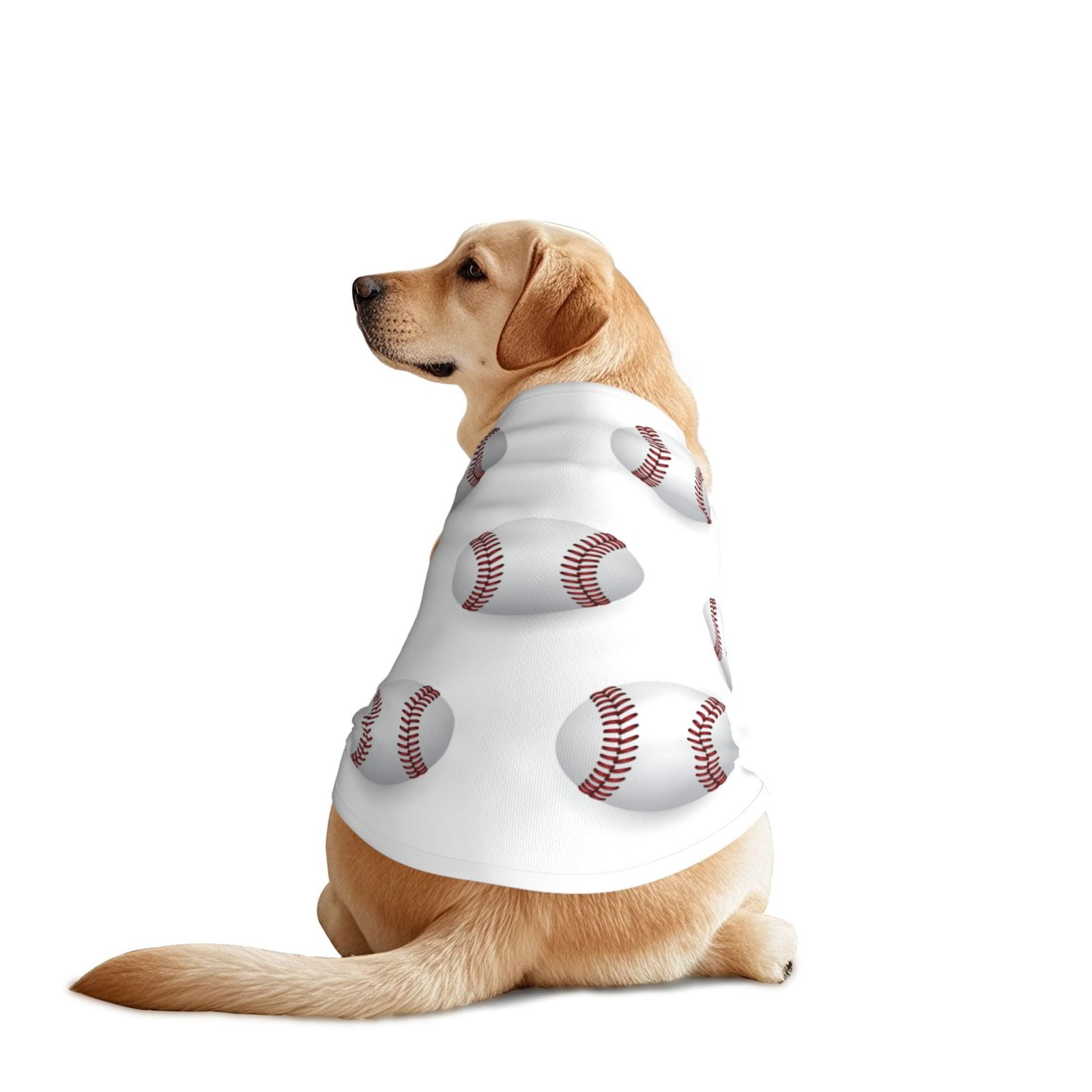Baseball Red Lace Over White Dog T Shirts Vest for Dogs Fit - Spring ...