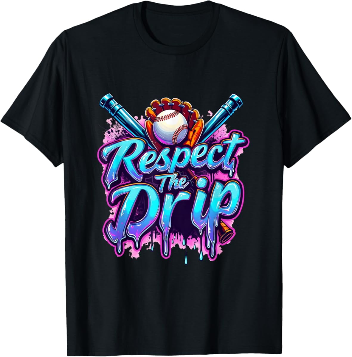 Baseball Respect Drip Ice Cream The Drip Youth Unisex Men Women T-Shirt ...