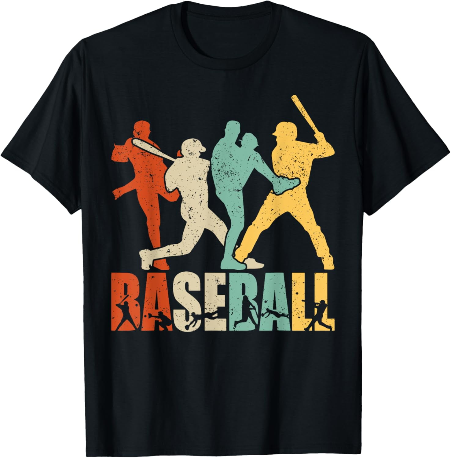 Baseball Retro Vintage Catcher Pitcher Batter Boys Sport T-Shirt ...