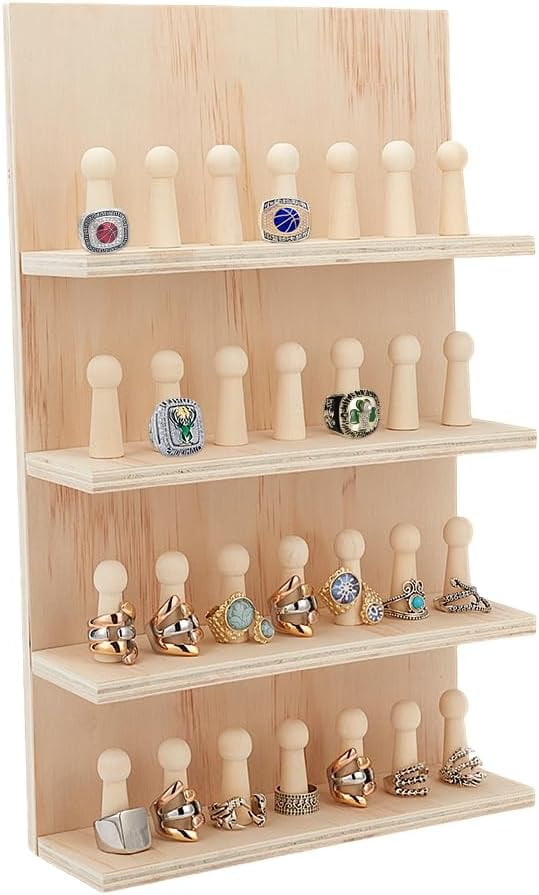 Baseball Ring Holder 28 Ring Posts Championship Ring Display Holder ...