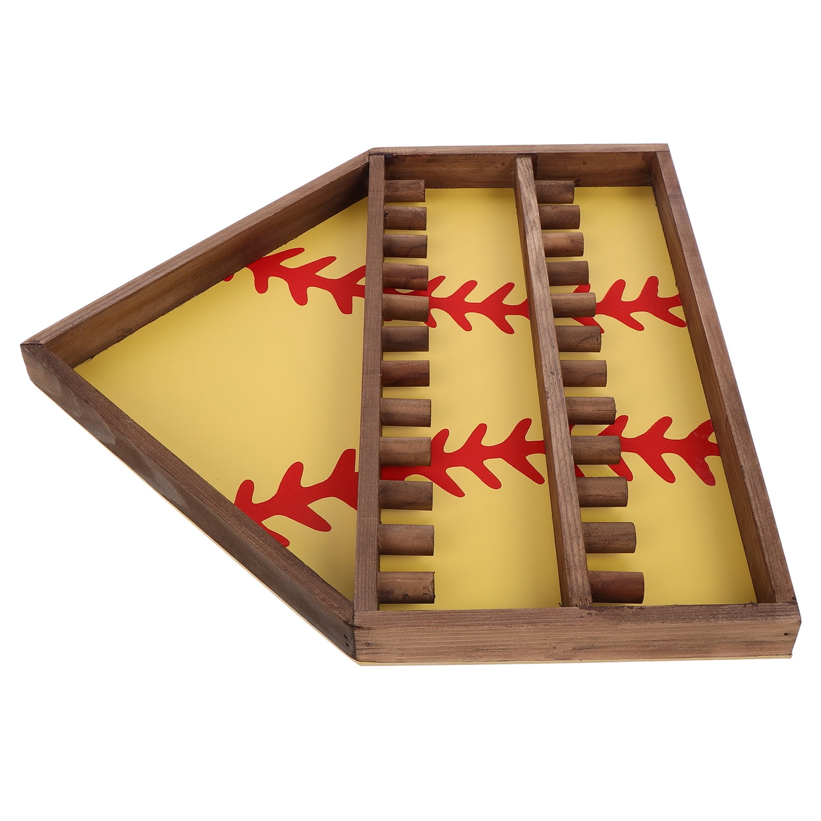 Masteelf Baseball Ring Display Case Wall Mount Wood Yellow Elegant ...