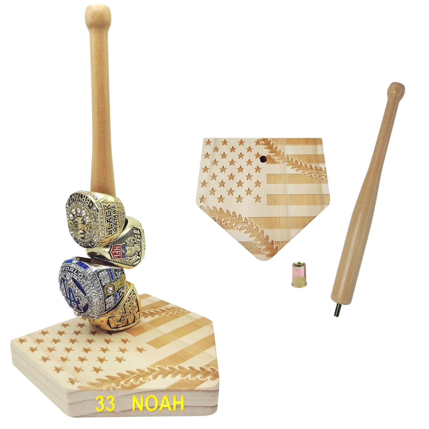 Baseball Ring Holder Softball Ring Display Case Championship Baseball ...
