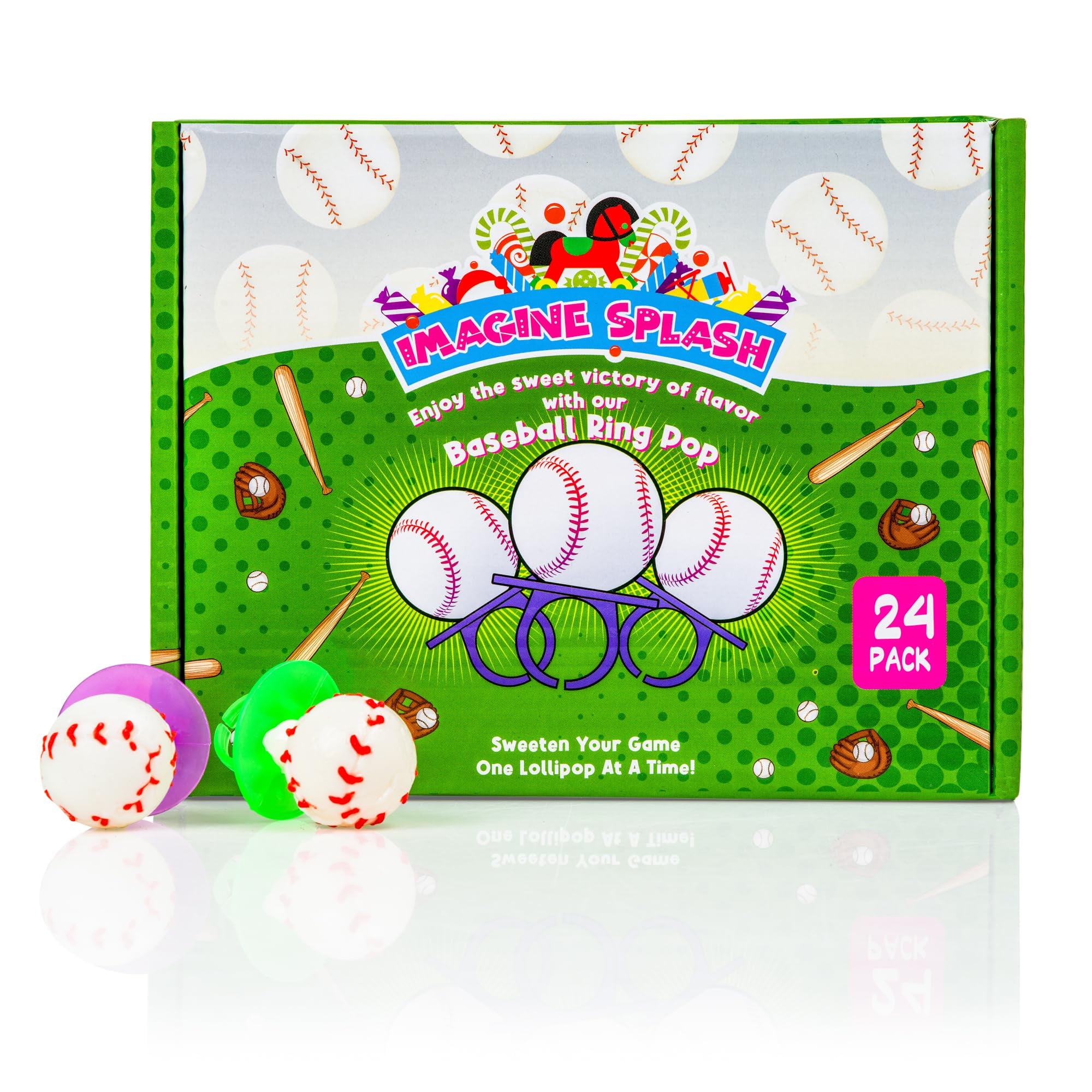 Baseball Ring Pops - DMF15 Pack of 24 - Grape Flavored, Wearable Candy ...