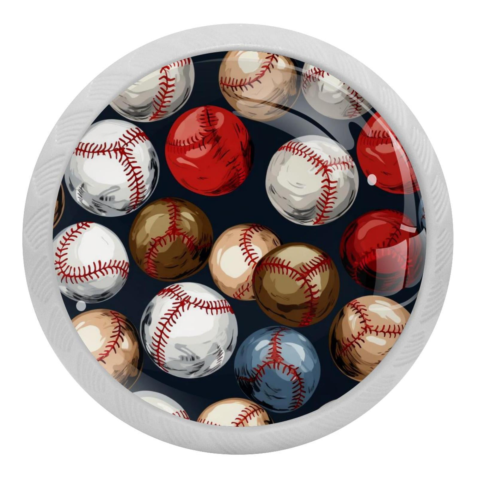 Baseball Round Glow-in-the-Dark Cabinet Knobs: Fluorescent Drawer Pulls ...