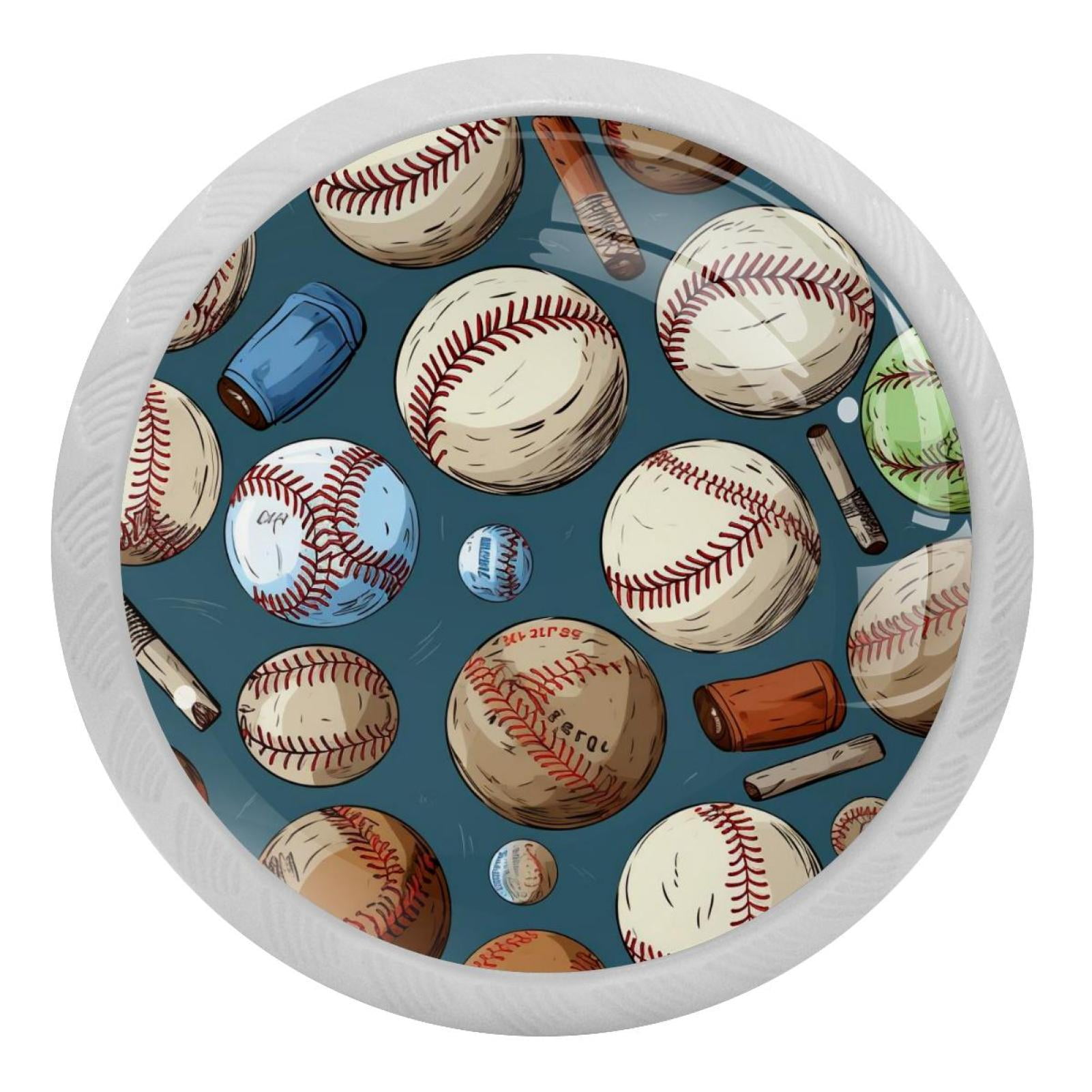 Baseball Round Glow-in-the-Dark Dresser Hardware Pack: Fluorescent ...
