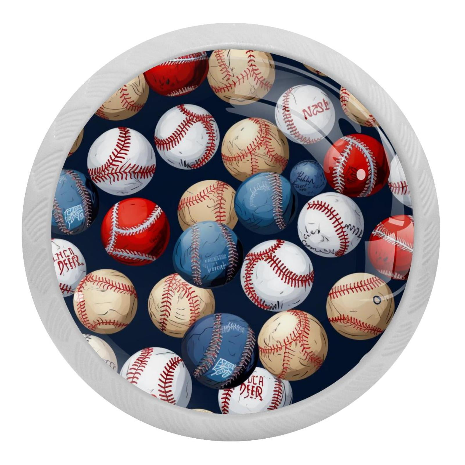 Baseball Round Glow-in-the-Dark Dresser Knobs: Fluorescent Drawer Pulls ...