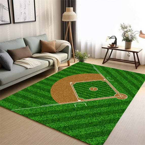 Baseball Rug for Bedroom 3'x5' Non Slip Sports Rug for Bedroom Living ...