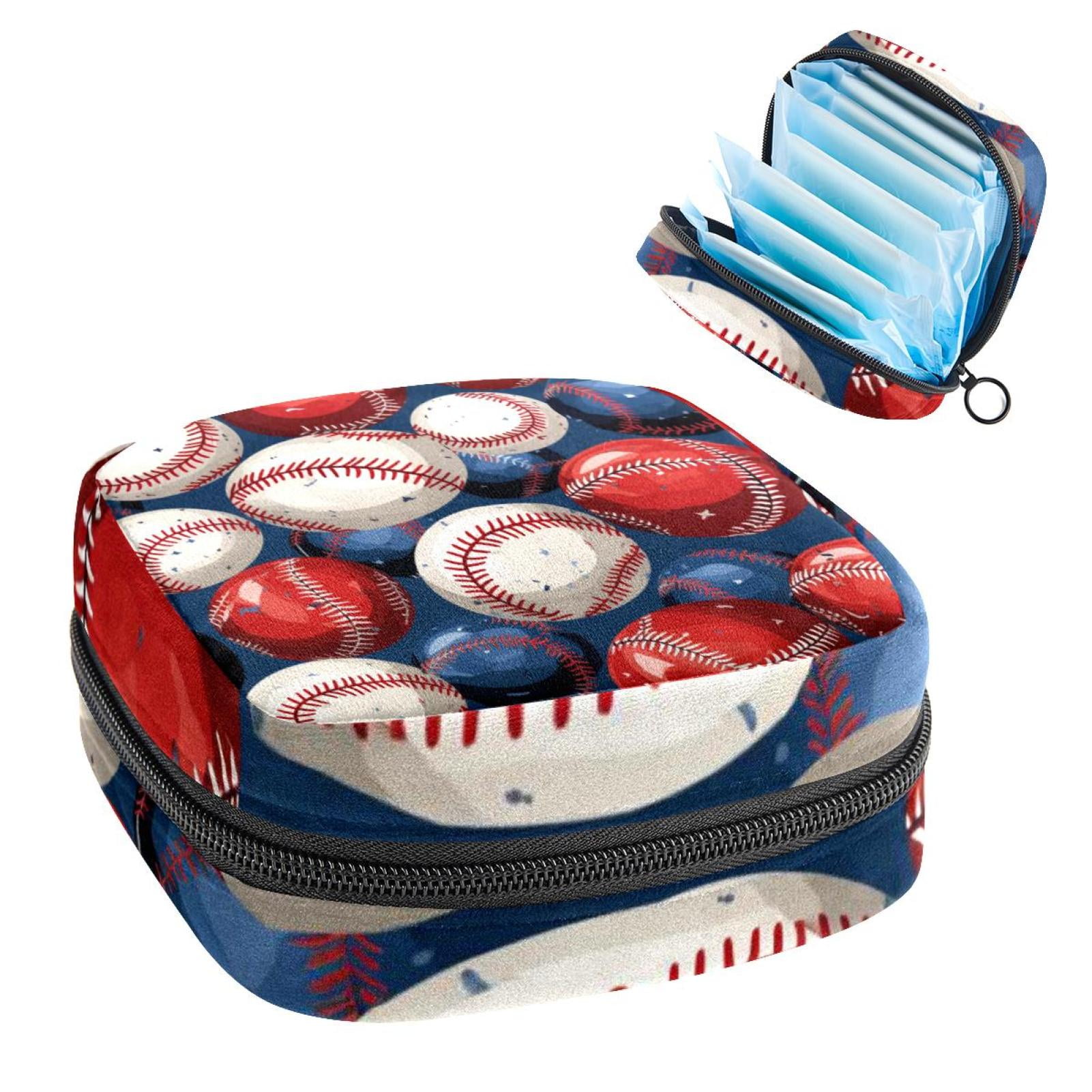 Baseball Sanitary Napkin Storage Bag with Plush Fabric, Sponge, Oxford ...
