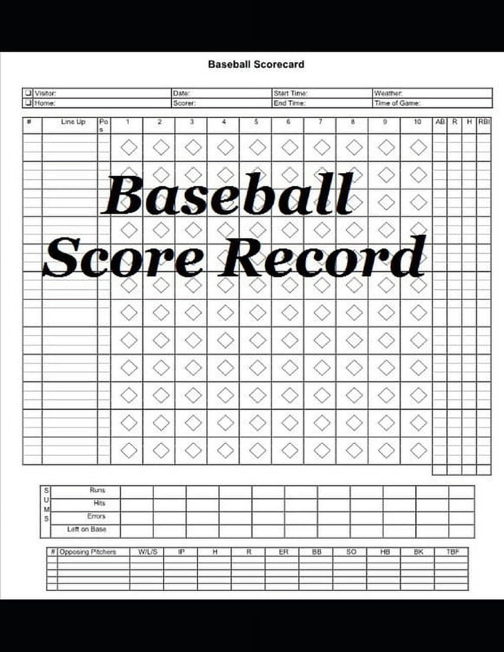 Baseball Score Record: The quality Record Keeping Book for Baseball ...