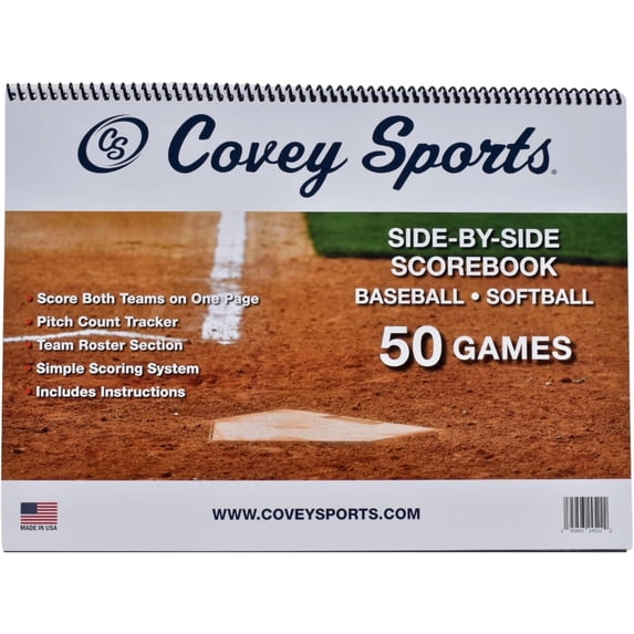 Baseball Scorebook with Side-by-Side Format - 50-Game Softball and ...