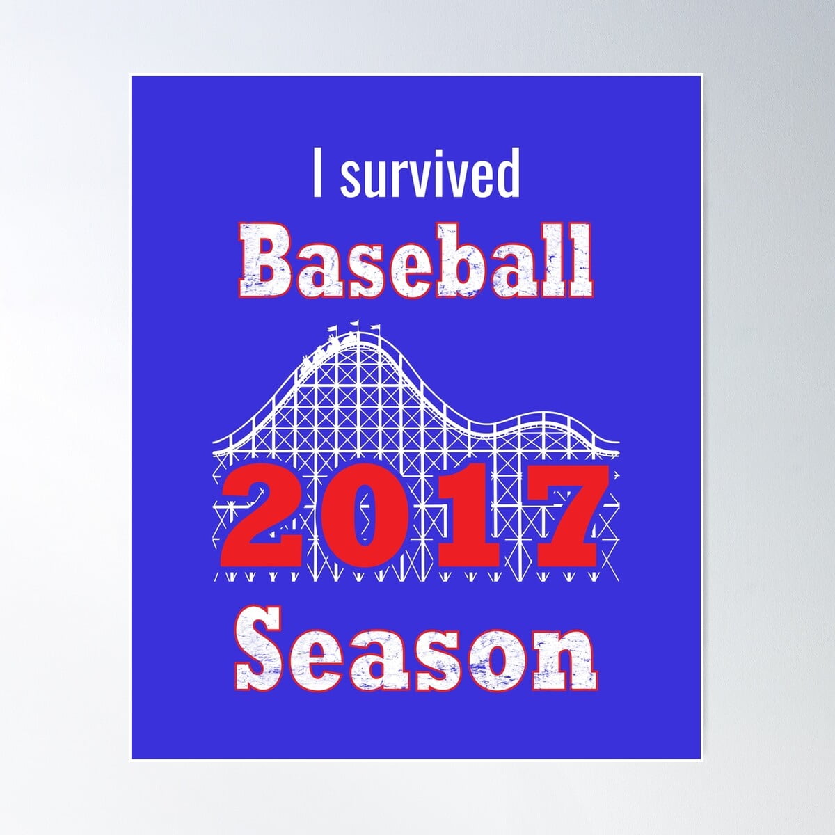 Baseball Season 2017 Roller Coaster Ride Poster Wall Art, Modern Wall ...