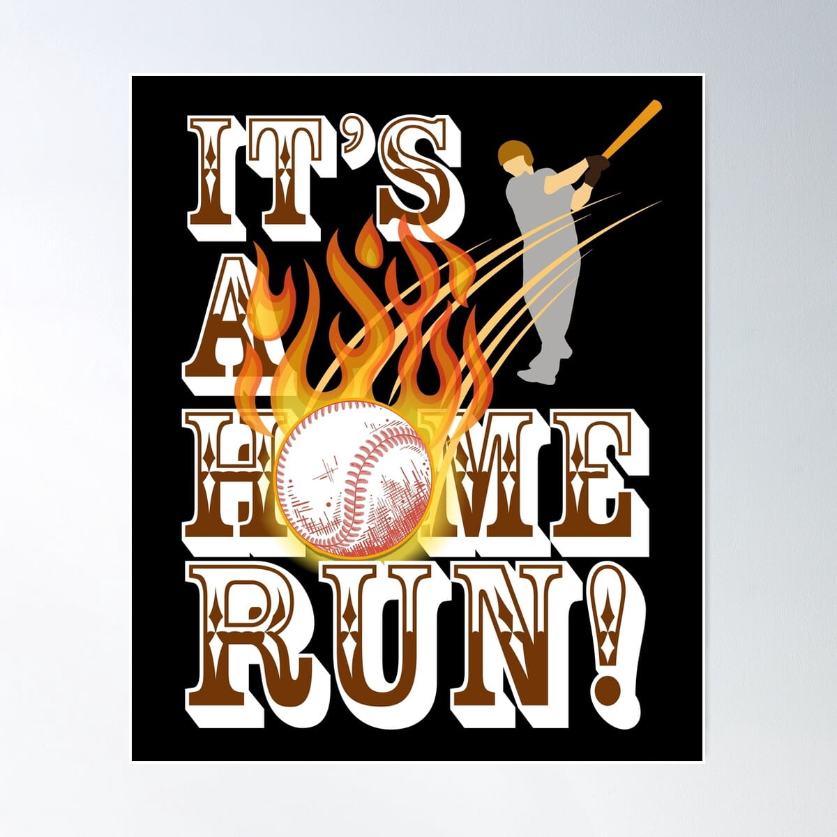 Baseball Season, It'S A Home Run Poster Wall Art, Modern Wall Decor For ...
