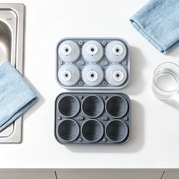 Baseball Shaped 6-Cavity ICE Tool Tray Mold, Food Grade BPA-Free ...