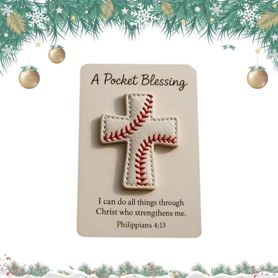 Baseball-Shaped Pocket Blessing X-Mark with Synthetic Leather ...