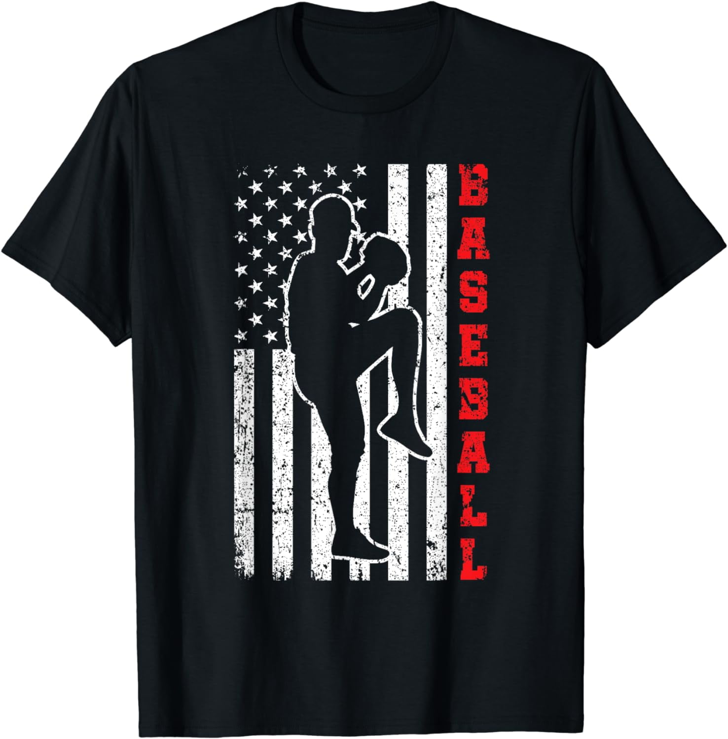 Baseball Shirt Men Boys American Flag Baseball Pitcher T-Shirt ...