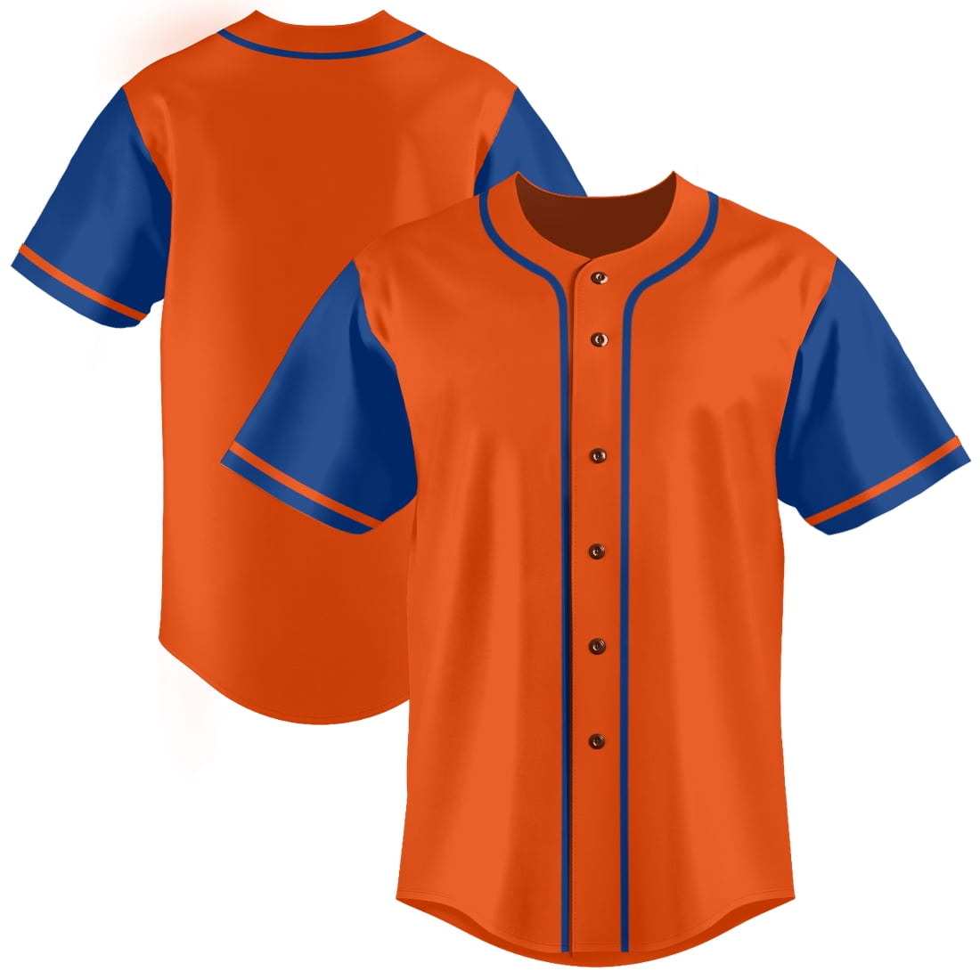 Baseball Short Sleeve Button Down Team Orange Jersey Baseball Team ...
