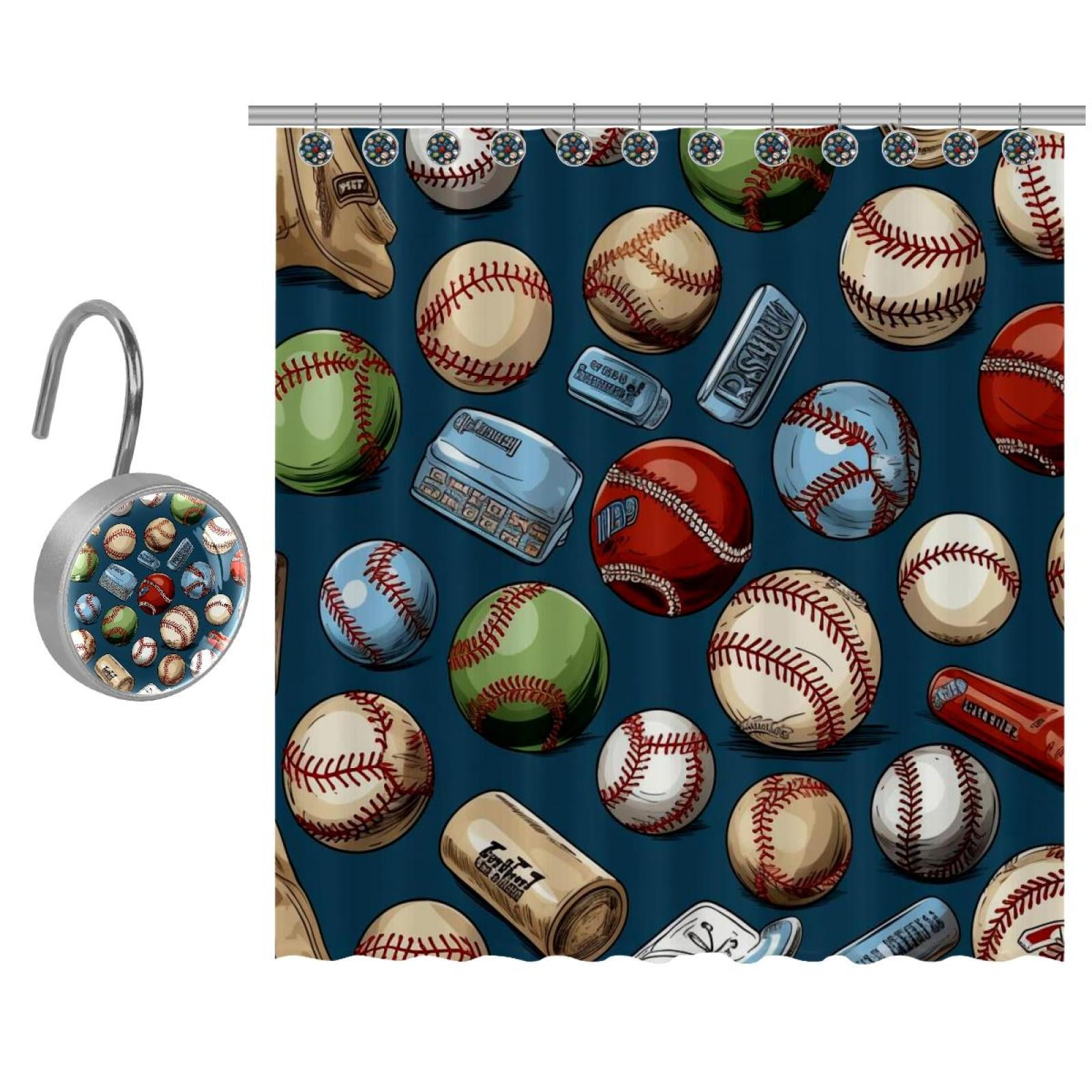 Baseball Shower Curtain for Bathroom - Walmart.com