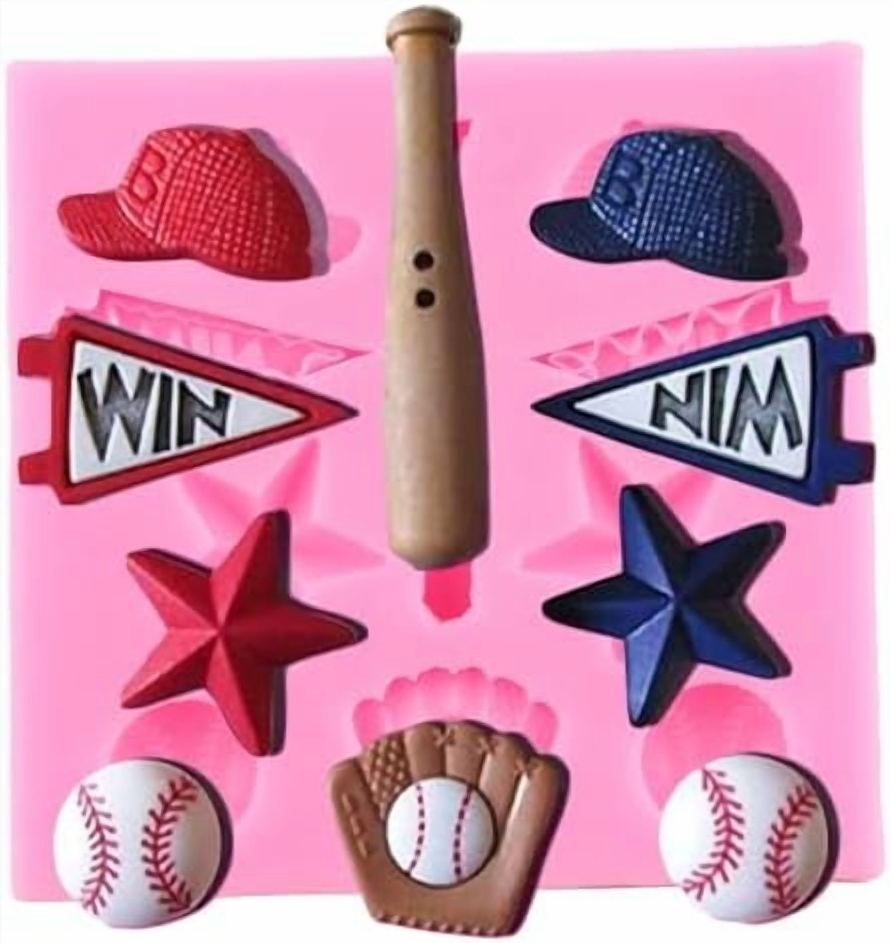 Baseball Silicone Molds Baseball Bat Glove Hat Fondant Mold For Cake Decoration Cupcake Topper ...