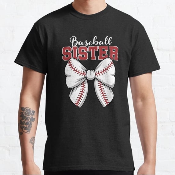 Baseball Sister Coquette Bow Design – Vintage Sports Lover Classic T ...