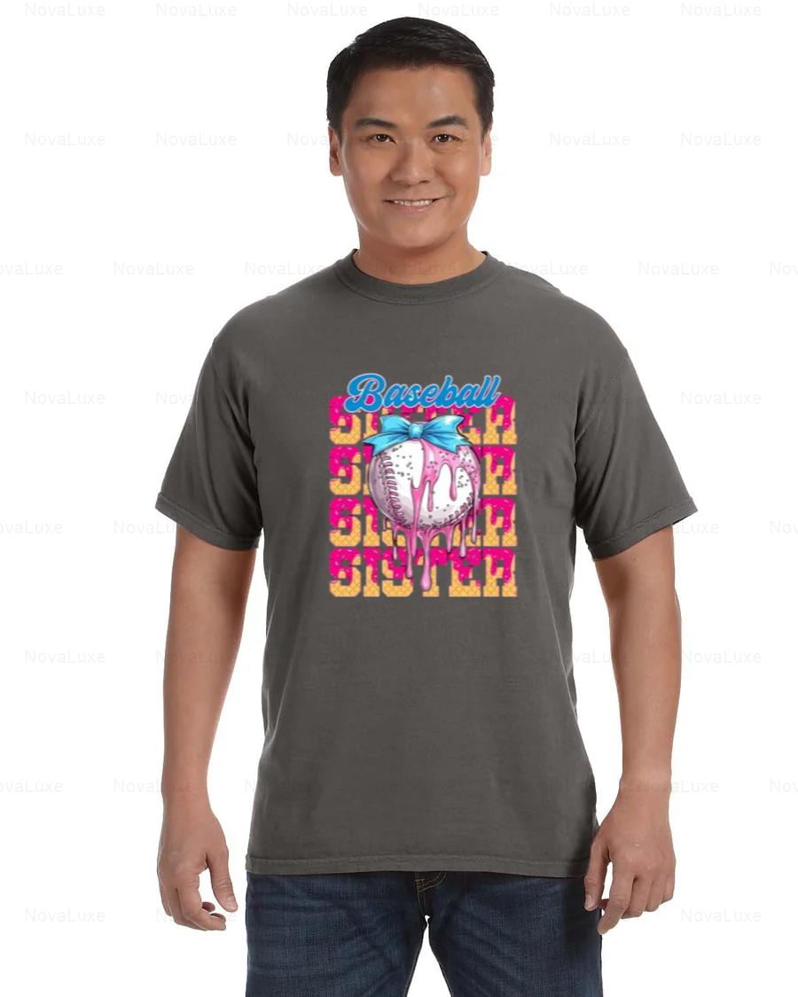 Baseball Sister Drip Comfort Coler T-Shirt with Ice Cream Design, Unisex, up to size 4XL ...