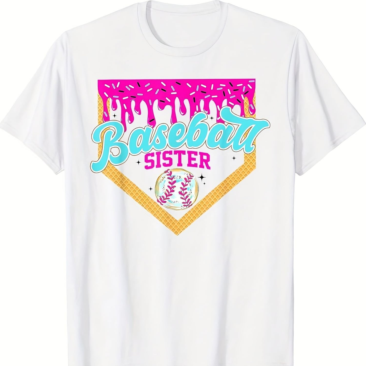 Baseball Sister Home Plate Ice Cream DWith Spinkles T-S1Hirt15 ...