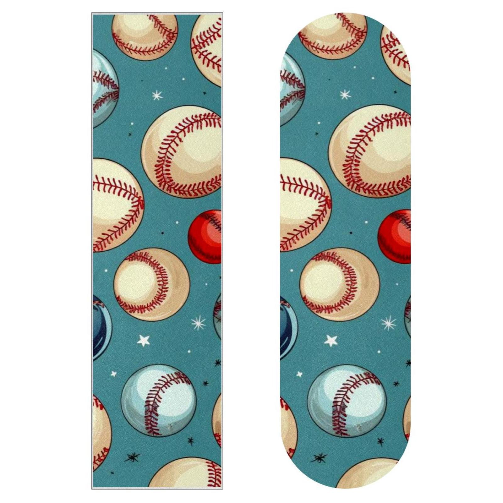 Baseball Skateboard Grip Tape 2-Pack | Emery Surface Material | PVC Back | 8.8x32.6in/22.4x83 cm ...