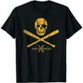 Baseball Skull Crossed Bats Graphic Unisex Cotton Short Sleeve T-Shirt ...