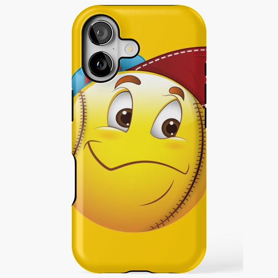 Baseball Smiley Face Emoticon Cartoon Funny Sport Illustration with ...