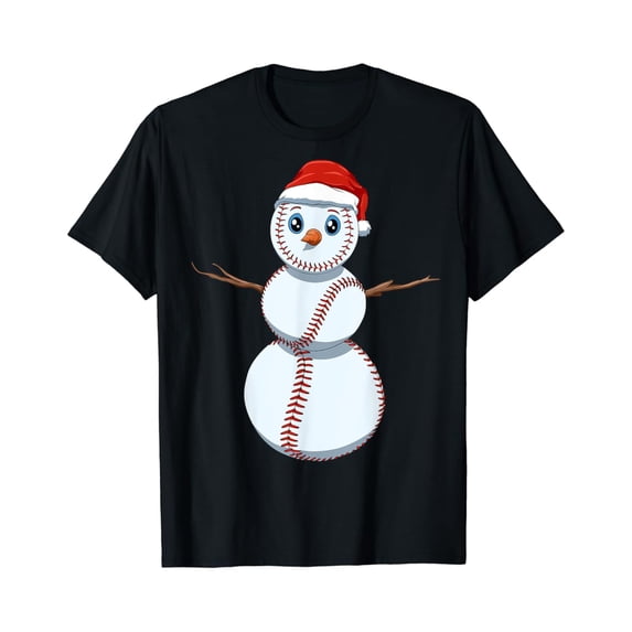 Baseball Snowman Baseball Balls T-Shirt - Walmart.com