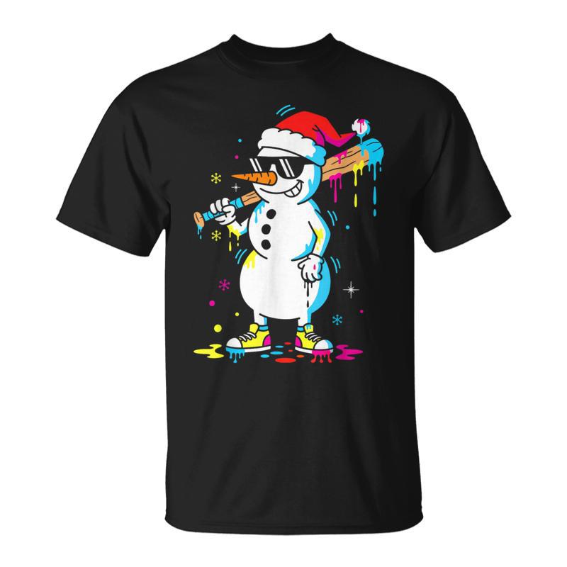 Baseball Snowman Drip Cool Christmas for Boys and Girls Gift Unisex T ...