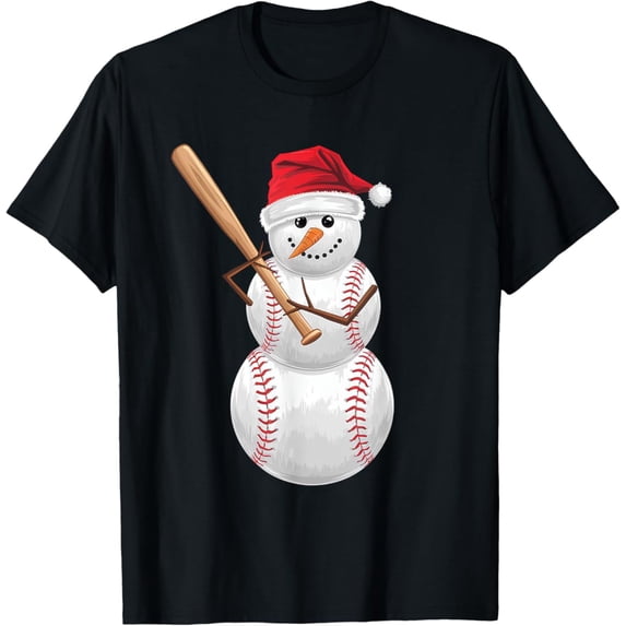 Baseball Snowman Playing Baseball Men Women T-Shirt - Walmart.com