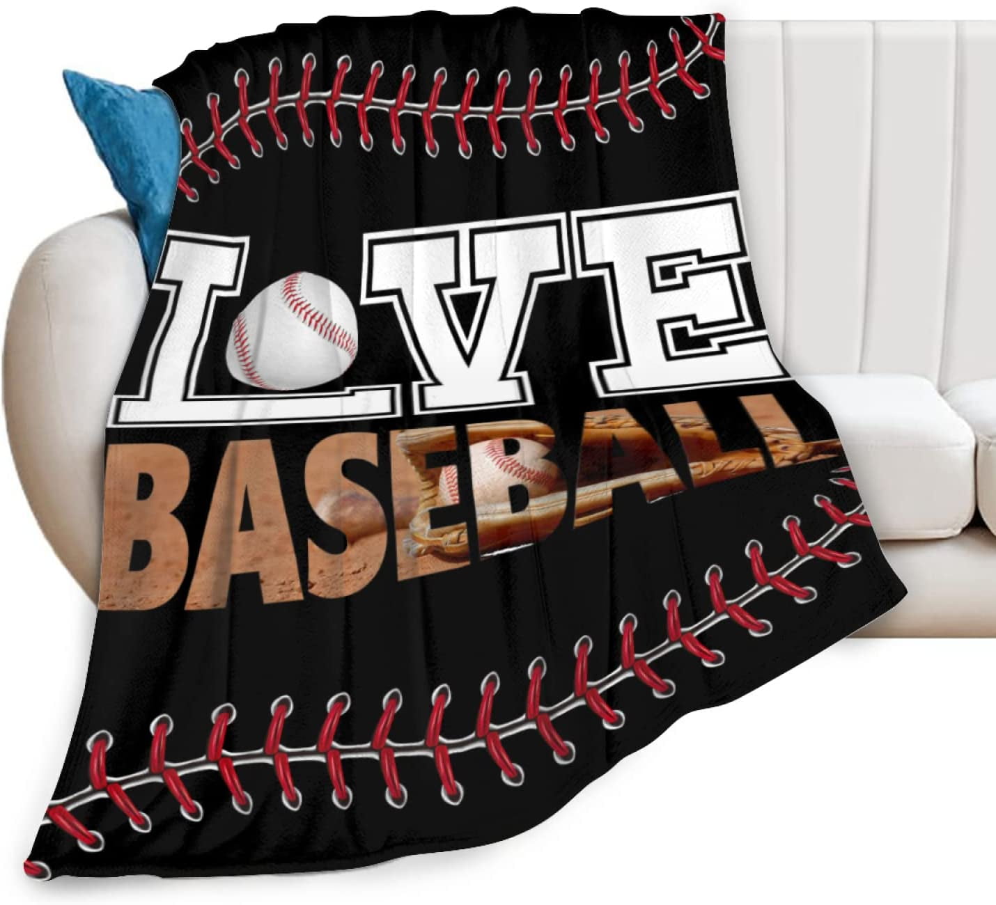 Baseball Soft Throw Blanket All Season Microplush Thick Warm Blankets ...