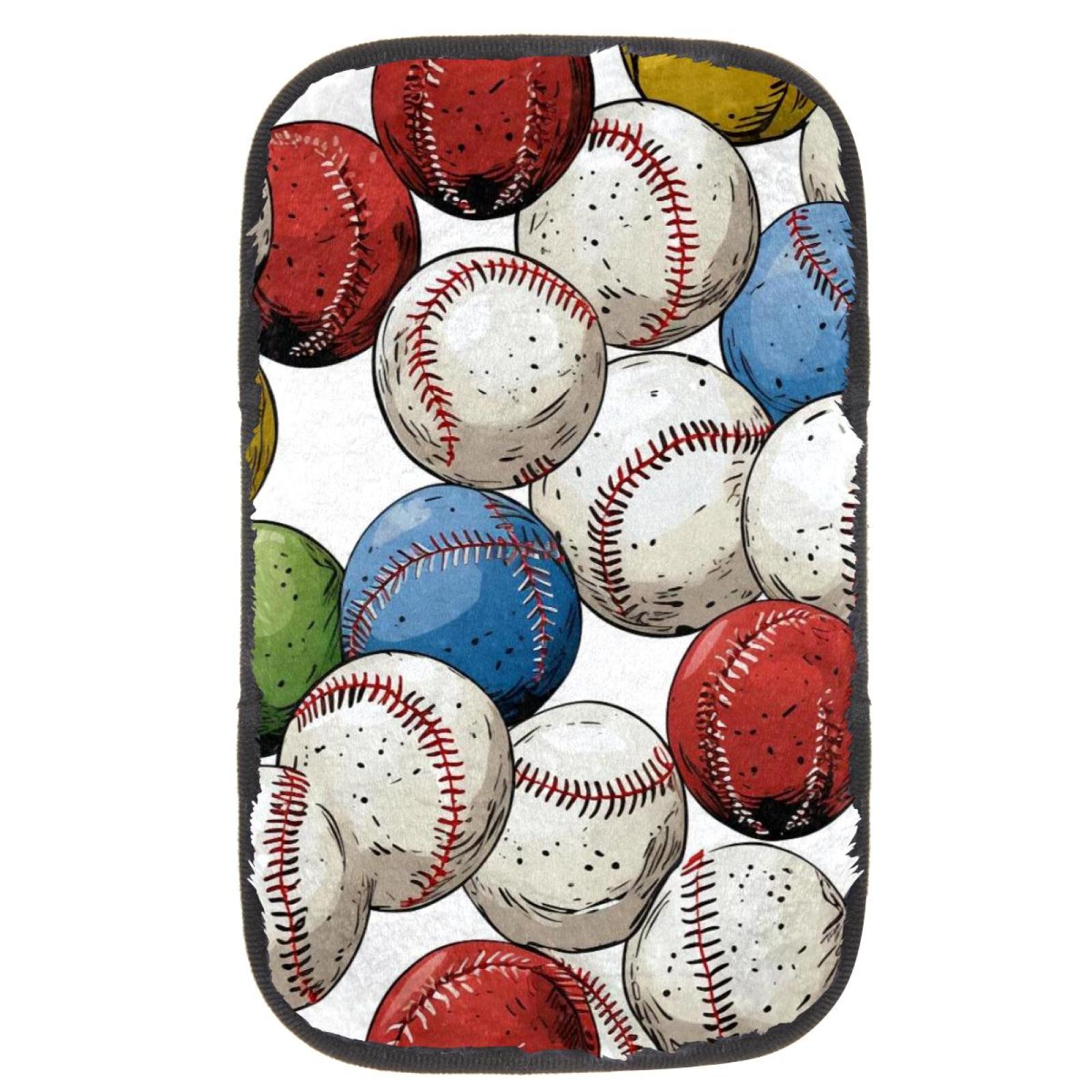 Baseball Soft and Comfortable Furry Printed Armrest Cover Accessory ...