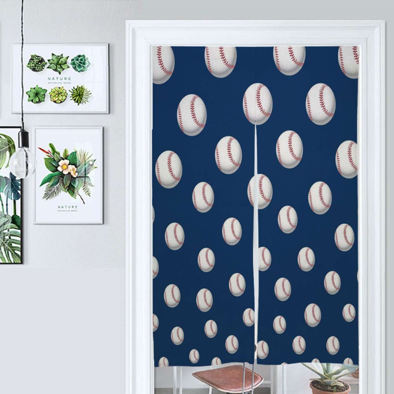 Baseball Softball Ball Door Curtain Nordic Living Room DoorCurtain ...